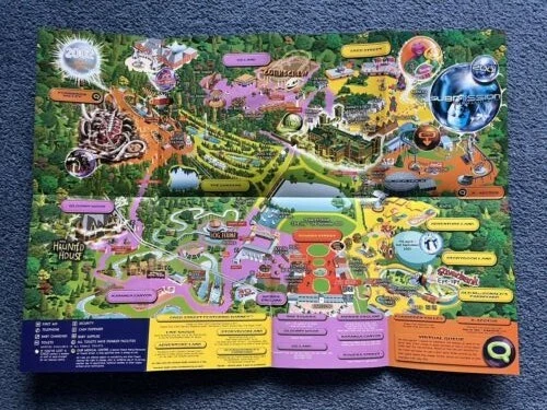 ALTON TOWERS THEME Park Map Guide Leaflet 2001, Vintage, Rare ...
