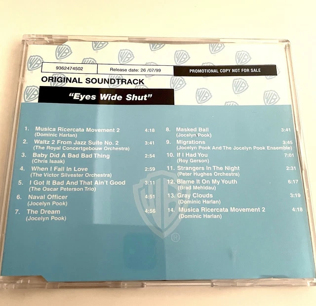 EYES WIDE SHUT Original Soundtrack 1999 CD Promotional Copy WB ...