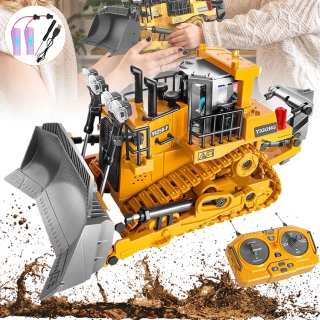 REMOTE CONTROL EXCAVATOR RC Tractor Bulldozer Crawler Truck Toy Digger ...