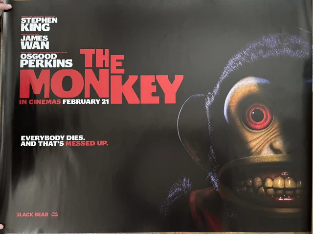THE MONKEY ORIGINAL UK Cinema Quad Poster Osgood Perkins Stephen King ...