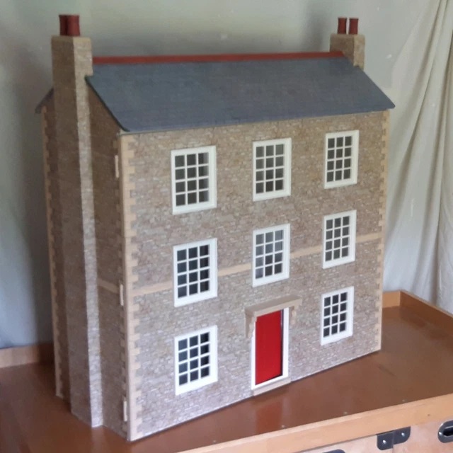 LARGE DOLLS HOUSE, Stone paper to walls, Individually made. £297.00 ...