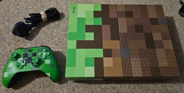 MICROSOFT XBOX ONE S Minecraft Limited Edition Bundle 1TB Green & Brown ...