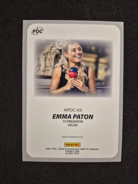 2025 PANINI PDC 2026, Emma Paton, TV Presenter, APDC-03 EUR 3,99 ...