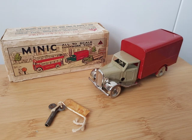 VINTAGE TRIANG TRI-ANG Minic 21M Delivery Van Truck.Tin Toy Clockwork ...