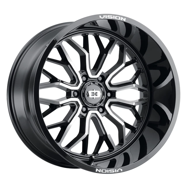 22X12 VISION 402 Riot Gloss Black Machined Face Wheel 6x5.5 (-51mm) EUR ...