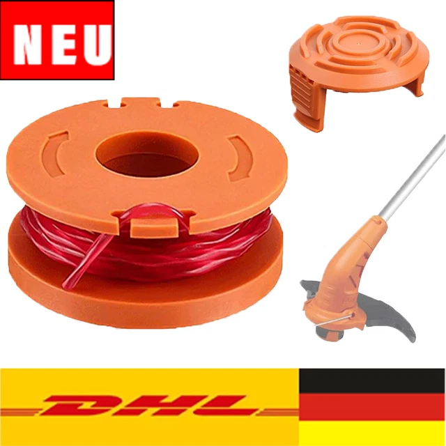 ERSATZFADENSPULE RASENTRIMMER SPULE + Spule Kappe für WORX WA0010 WG150 ...