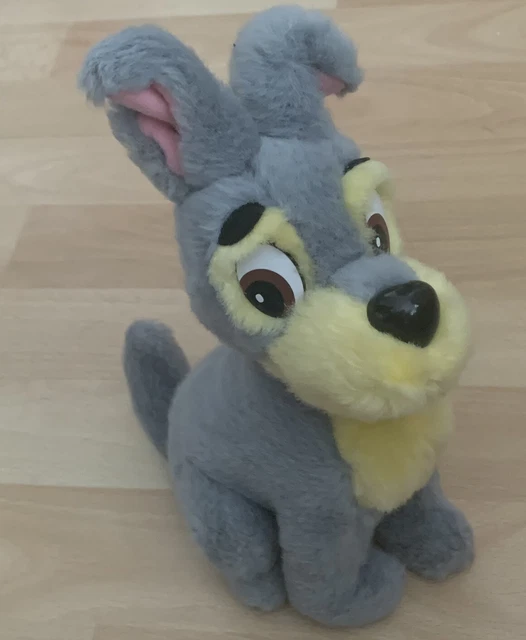DISNEYLAND LADY & The Tramp Grey Dog Puppy Plush Soft Toy Animal Figure ...