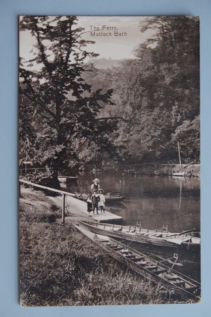 POSTCARD, MATLOCK BATH Ferry, Punt Boats, Early 1900's, Children Posing ...