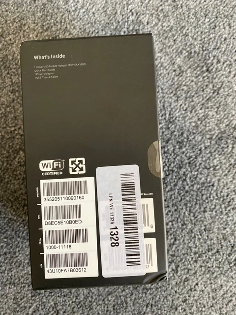 LINKSYS 5G MOBILE Wifi Router FGHSAX1800 Sim card Hotspot Portable Mifi ...