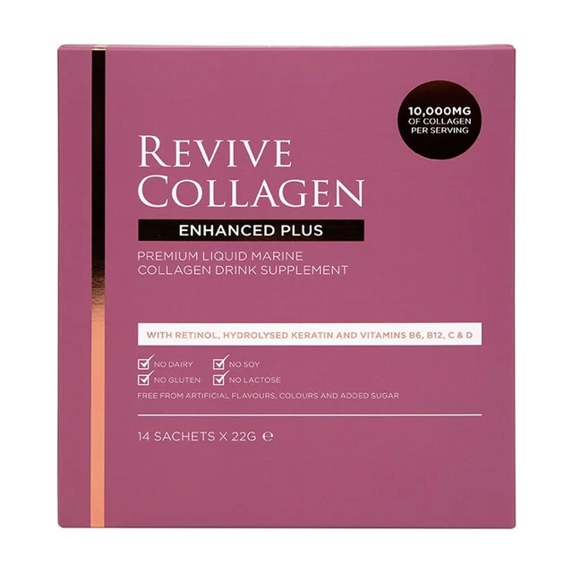 REVIVE COLLAGEN ENHANCED Plus Premium Liquid Marine Collagen Drink 14 ...