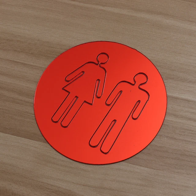 MIRROR EFFECT 3D Removable Public Toilet Restroom Sign for Restaurant ...