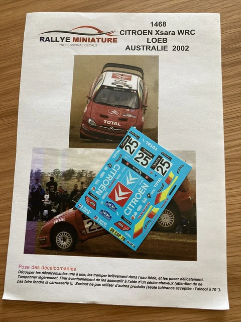 DECALS 1/43 CITROEN Xsara Wrc Sebastien Loeb Rallye Australie 2002 ... DECALS 1/43 CITROEN Xsara Wrc Sebastien Loeb Rallye Australie 2002 ...