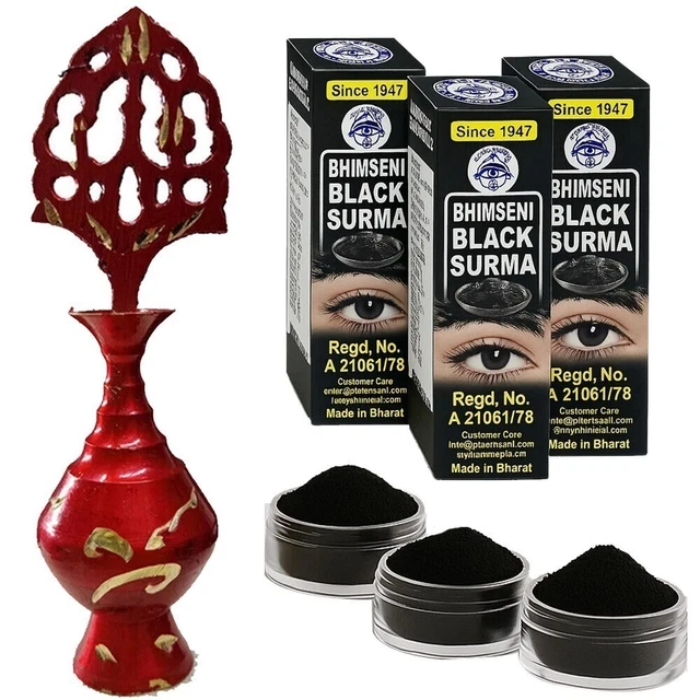 RED SURMA DANI Holder Bottle with Pure Ithmid/Kohl/Kohol/Kajal - Halal ...