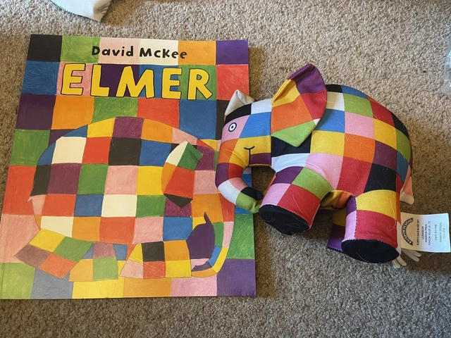 DAVID MCKEE ELMER the elephant pb book and plush toy £8.00 - PicClick UK