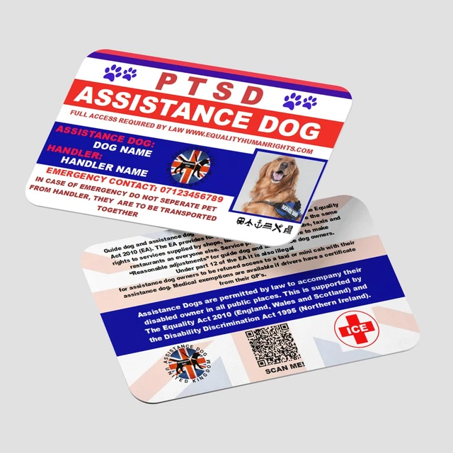 PTSD ASSISTANCE DOG - Service Dog -Law Card with QR code AD11 £16.00 ...