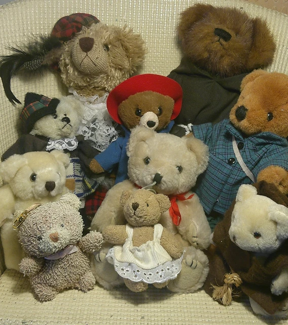 10 X VINTAGE Teddy Bears Scotland Dress Monk Paddington Little Cute ...