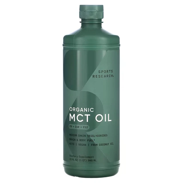 SPORTS RESEARCH, ORGANIC MCT Oil, 32 fl oz (946 ml), Expiry:2026 £46.67 ...