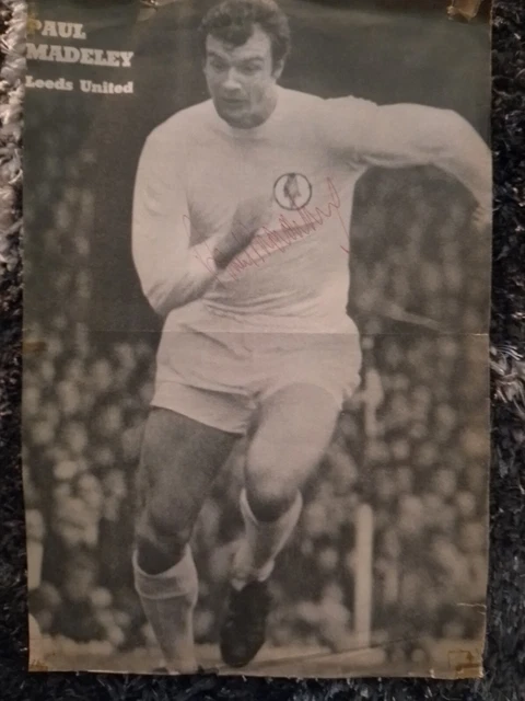 RARE PAUL MADELEY HAND SIGNED PHOTO LEEDS UNITED ENGLAND AUTOGRAPH 10x8 ...