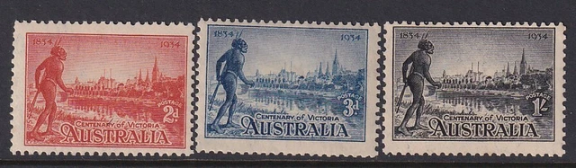 AUSTRALIA.... 1934 VICTORIA centenary set 11½ muh $82.00 - PicClick AU