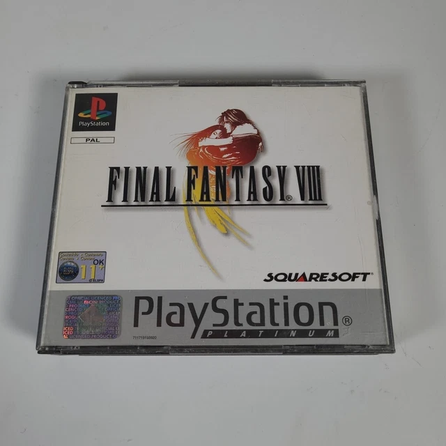 FINAL FANTASY VIII 8 Playstation PS1 Big Box Manuel de Jeu PAL Platine ...