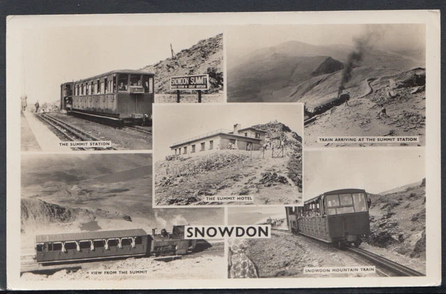 WALES POSTCARD - Views of The Snowdon Train and Summit of Snowdon ...