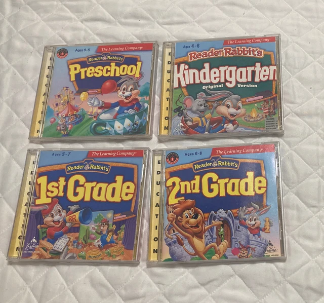 READER RABBIT PRESCHOOL Kindergarten 1st Grade 2nd Grade CD-ROM Lot $13 ...
