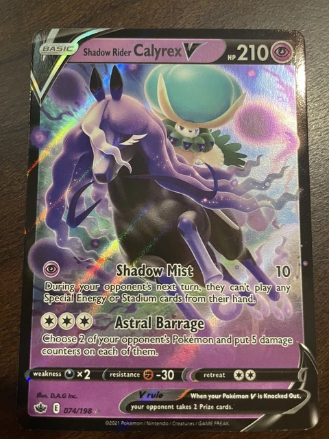 POKÉMON TCG SHADOW Rider Calyrex V Chilling Reign 074/198 Holo Ultra ...