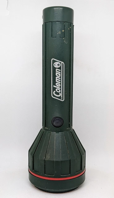 VINTAGE COLEMAN HEAVY Duty Flashlight 2 D Cell Works Great 80s Camping ...
