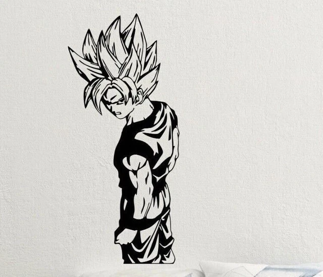 GOKU FULL BODY Dragon Ball Anime Design Bedroom Wall Art Decal Vinyl ...