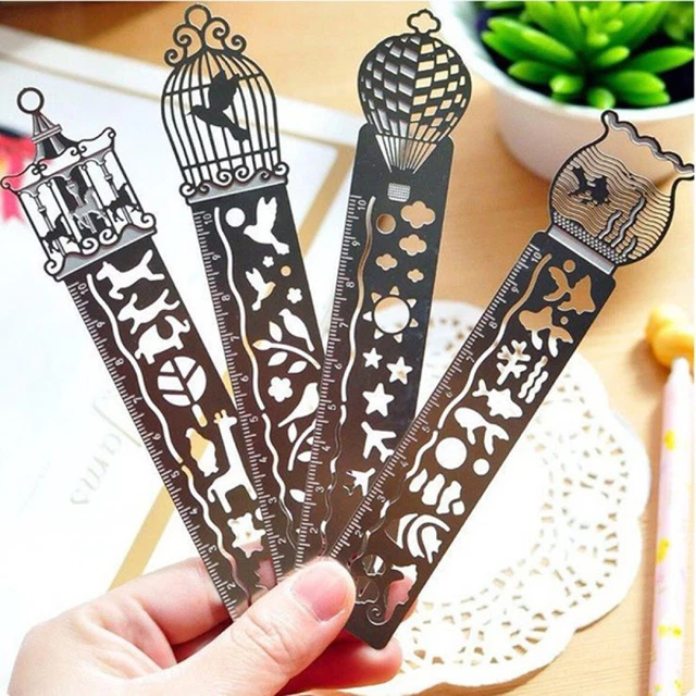 4 PCS BOOKMARK Template Line Stencils for Journaling Rulers Drawing $19 ...
