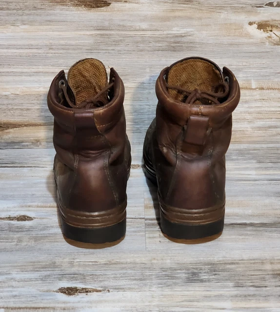 TIMBERLAND BROWN LEATHER Lace Up Work Boots Ankle High Mens Size USA 9 ...