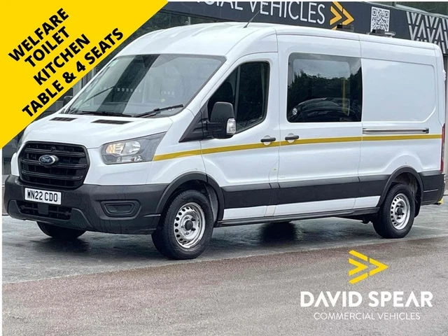 2022 FORD TRANSIT TDCI 130ps 350 Leader Mess/Utility/Welfare Van with 7 ...