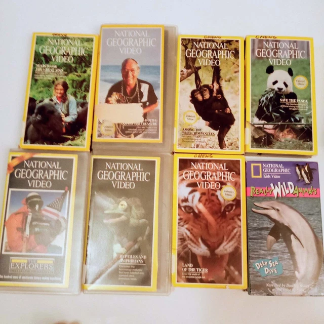 NATIONAL GEOGRAPHIC VIDEO VHS set. Animals, science, history videos. 8 ...