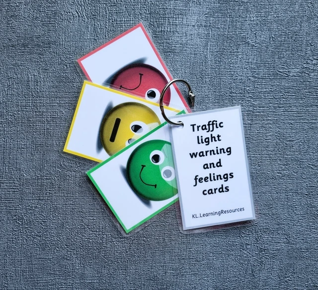 TRAFFIC LIGHT WARNING feelings cards SEN/Non verbal communication ...