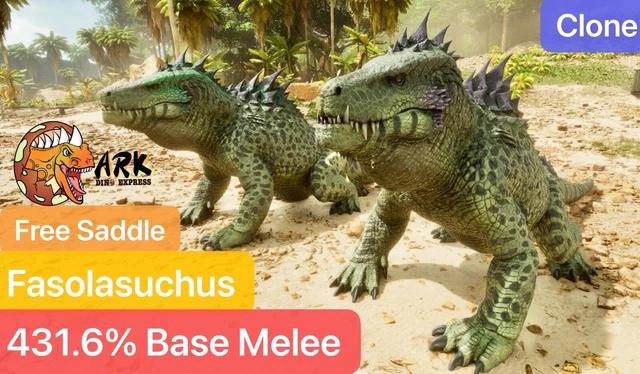ARK SURVIVAL ASCENDED pve 431.6% Base Melee, Fasolasuchus Top Stats ...