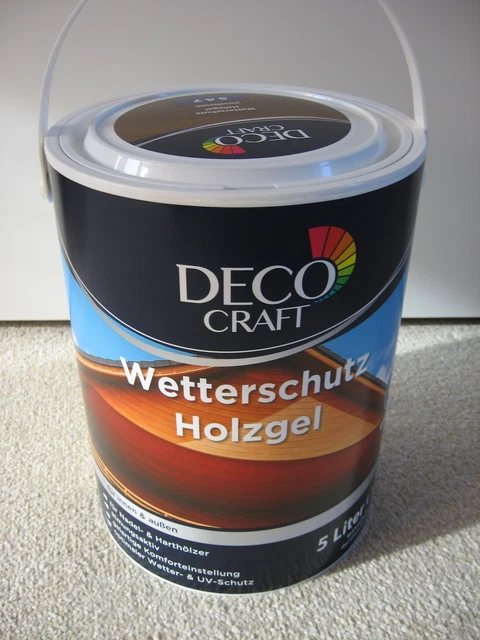 DECO CRAFT WETTERSCHUTZ Holzgel 5 Liter 547 Farbe Nussbaum NEU EUR 12,99 - PicClick DE