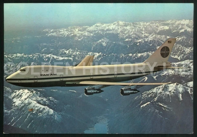 PAN AM BOEING 747 In Flight Airplane Plane Picture Postcard Unposted £4 ...