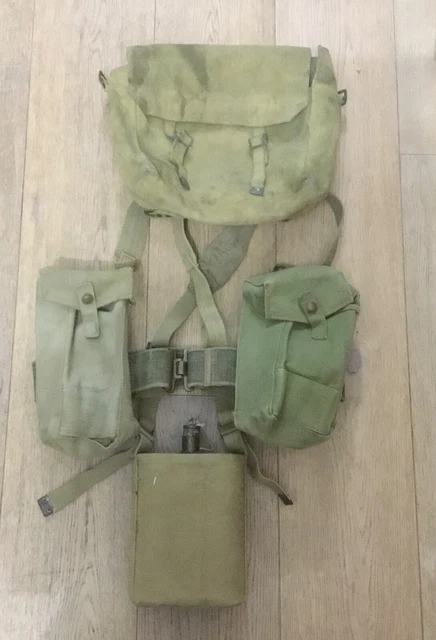 ORIGINAL WW2 BRITISH Army 37 Pattern Webbing Set- Includes Small Pack ...