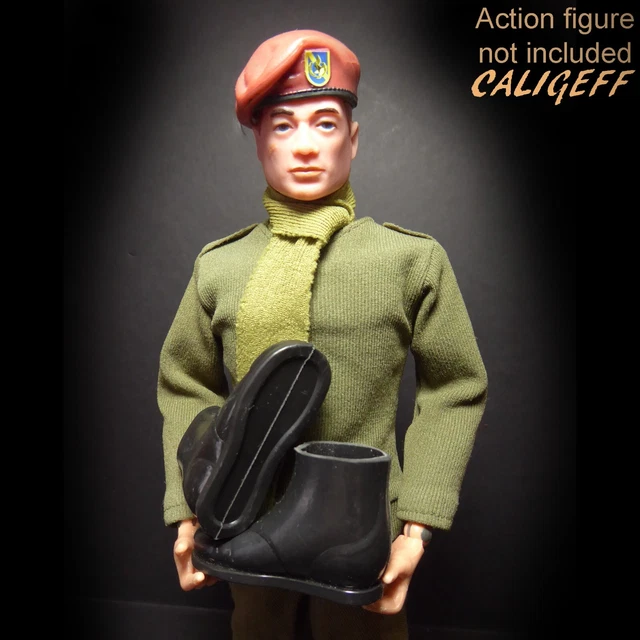 VINTAGE 60S ACTION Man Short Black Boots w/ Rimmed Soles - fits GI Joe ...