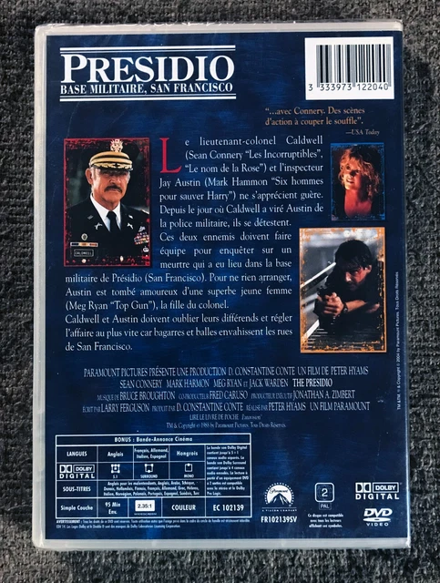 PRESIDIO (DE PETER Hyams, avec Sean Connery, Mark Harmon, Meg Ryan) DVD ...