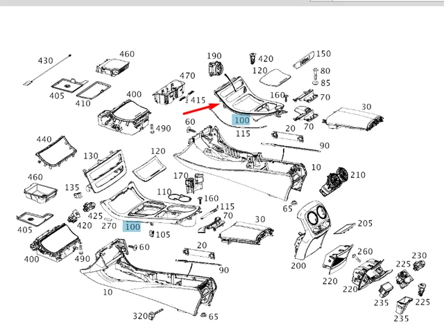 MERCEDES-BENZ E-CLASS W213 Center Console Trim Panel A2386801503 NEW ...