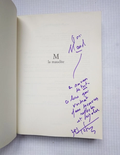 JEAN-FRANÇOIS KAHN M la maudite Avec un envoi autographe signé 2018 ...