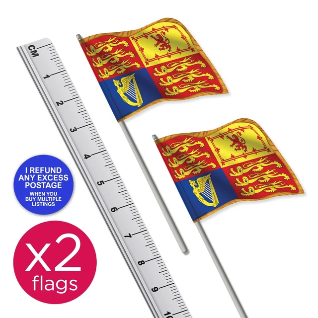2 X FLAGS British Royal Standard (Quality Vinyl) 1:32 Scale Britains ...