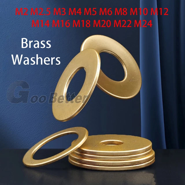 BRASS WASHERS M2~M6 M8 M10 M12 M14 M16~M24 Screw Flat Round Copper ...