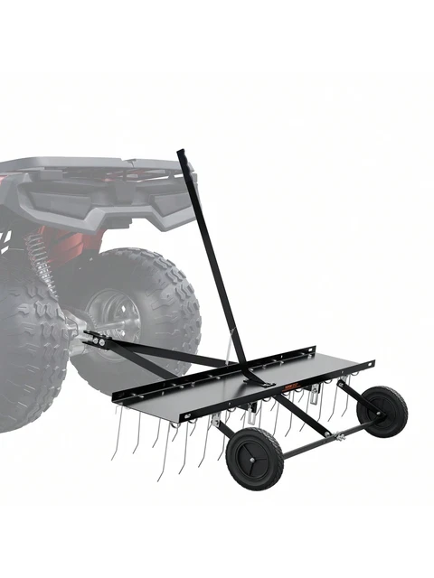 VEVOR TOW BEHIND Dethatcher, 48-Inch Tow Dethatcher With 24 Spring ...