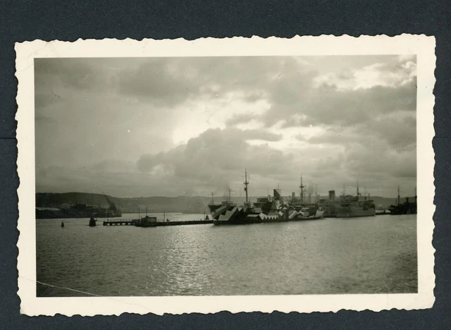 COOL GERMAN WW2 Photo Ship w/ Wild Dazzle Sea Camo Pattern Stem to ...