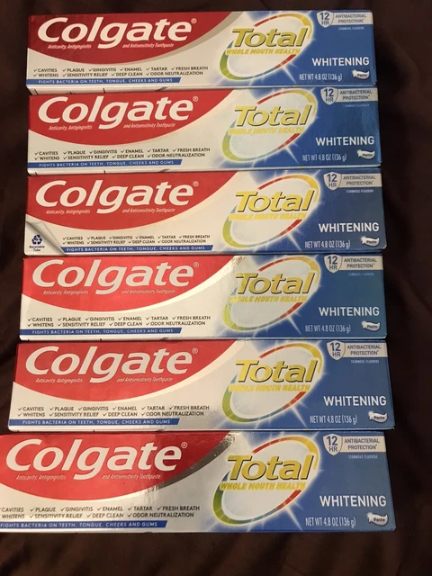 LOT OF 6 Colgate Total Whitening Toothpaste 4.8 oz $17.95 - PicClick