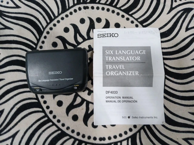 SEIKO 6 LANGUAGE Translator Model DF-4033 Travel Alarm Organizer WORKS ...