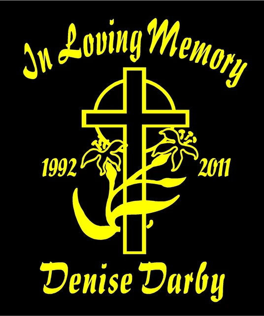 IN LOVING MEMORY Of Loved One Vinyl Decal Cross Lily Flowers Name Date ...