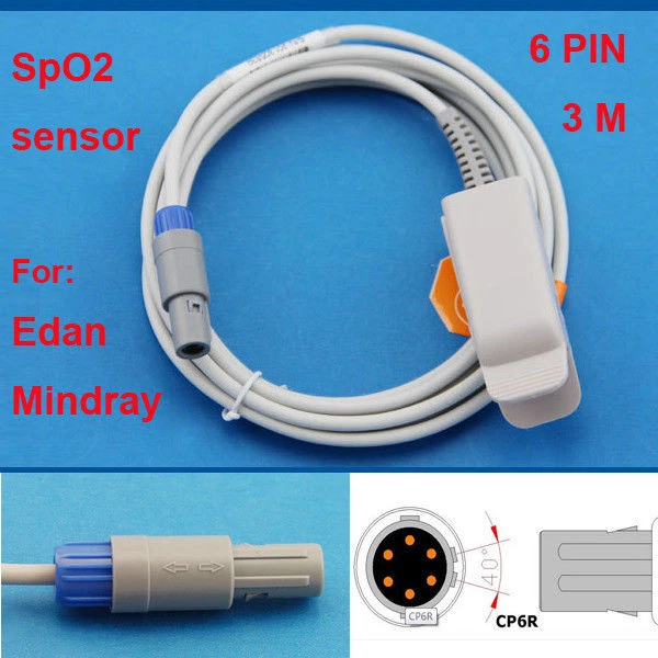 6PIN SPO2 SENSOR Probe Sensor For Mindray PM9000 PM8000 7000 PM6201 ...